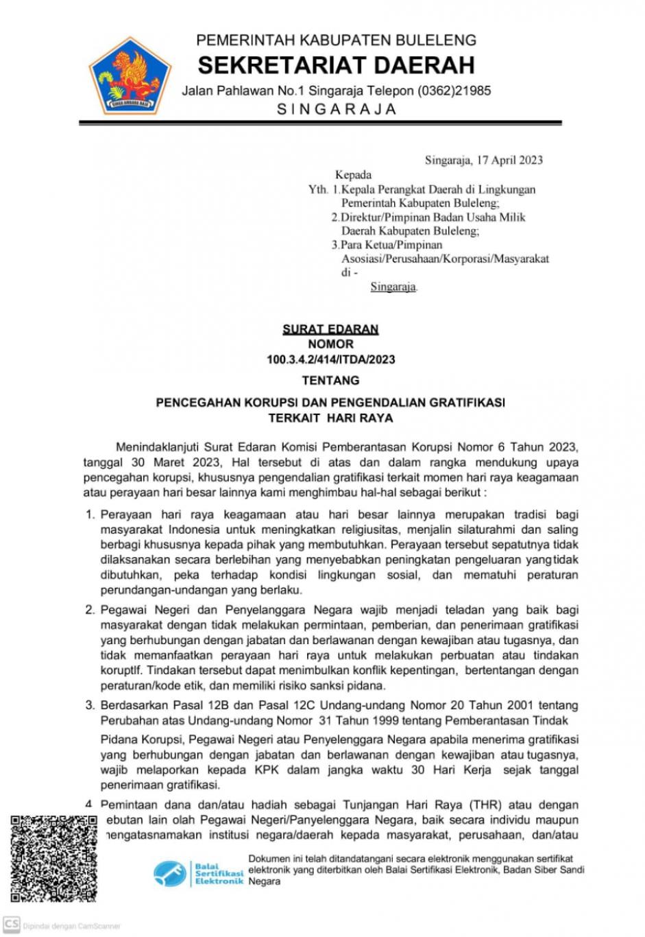 SURAT EDARAN - Website Desa Gesing